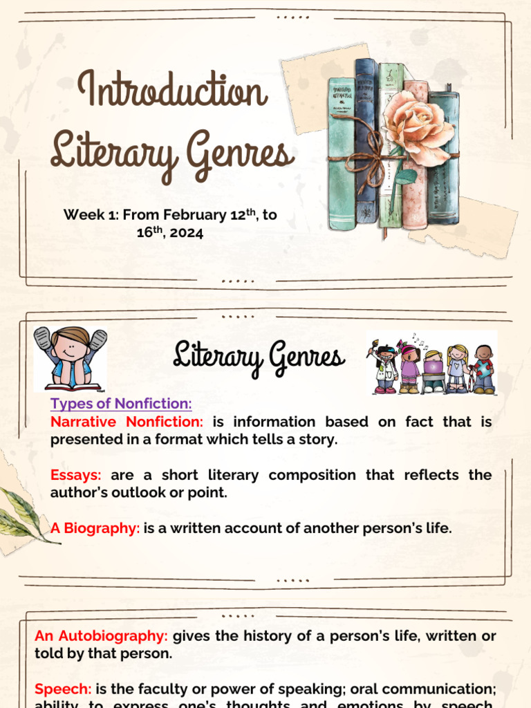 Lesson Literary Genres 2024 2 | PDF | Narrative | Legends