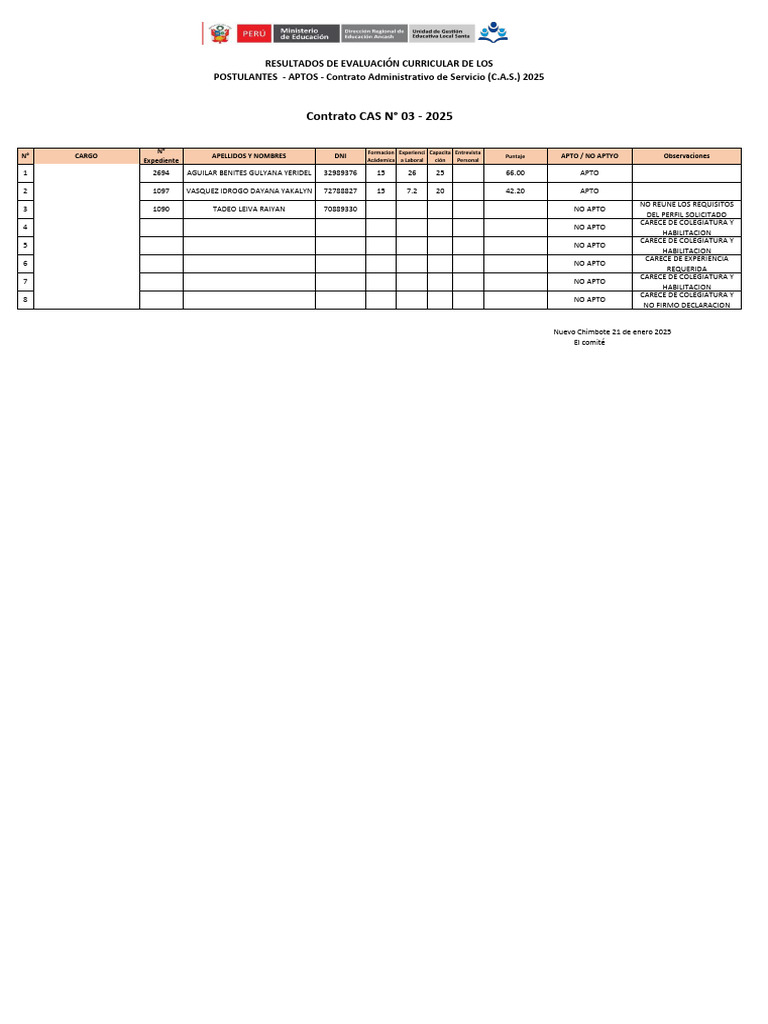 Cuadro Cas 03 Curricular | PDF
