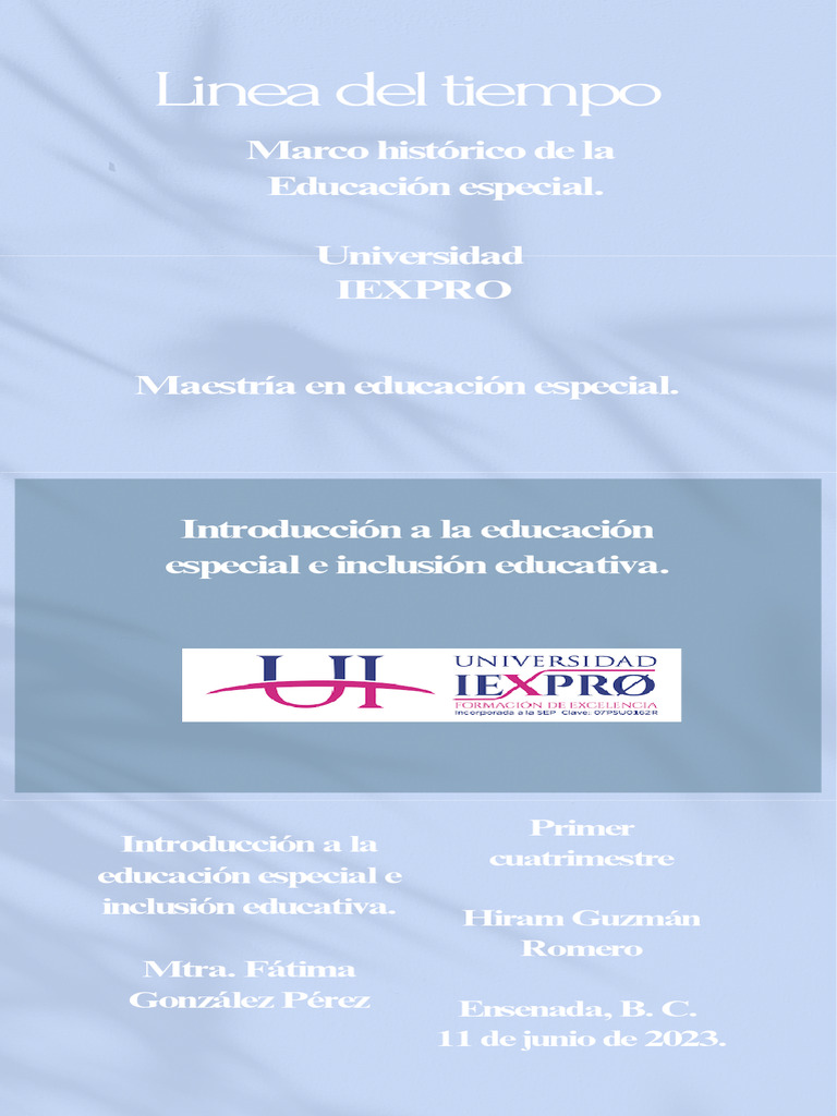 Linea del tiempo Educación Especial | PDF | Educación especial | Aprendizaje