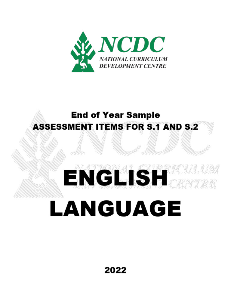 Ncdc-English Sample Assessment Items-S.1 and s2-2022 | PDF | English ...