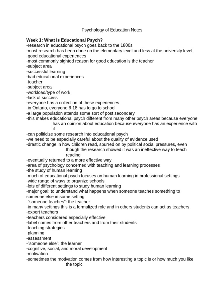 Educational Psychology Overview and Insights | PDF | Cognitive ...