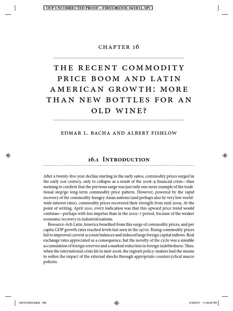 Bacha & Fishlow (2010) - The Recent Commodity Price Boom and Latin American Growth - More Than ...