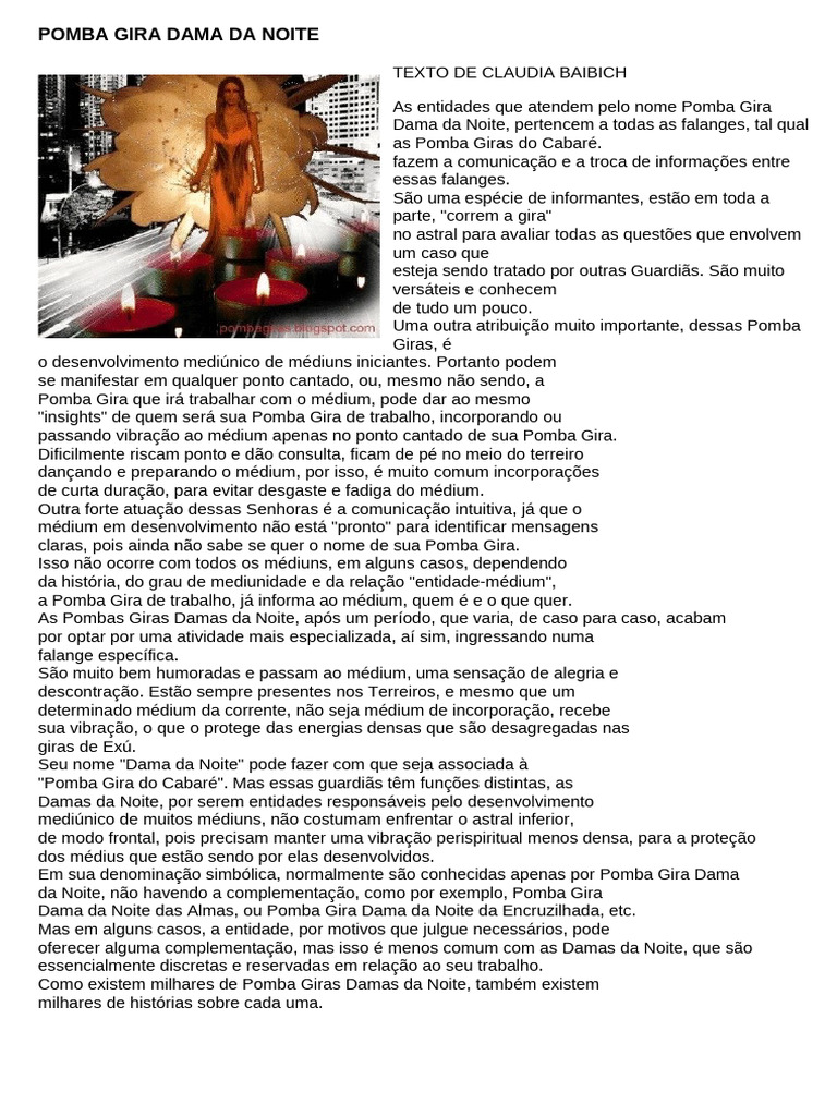 Pomba Gira Dama Da Noite PDF Free | PDF