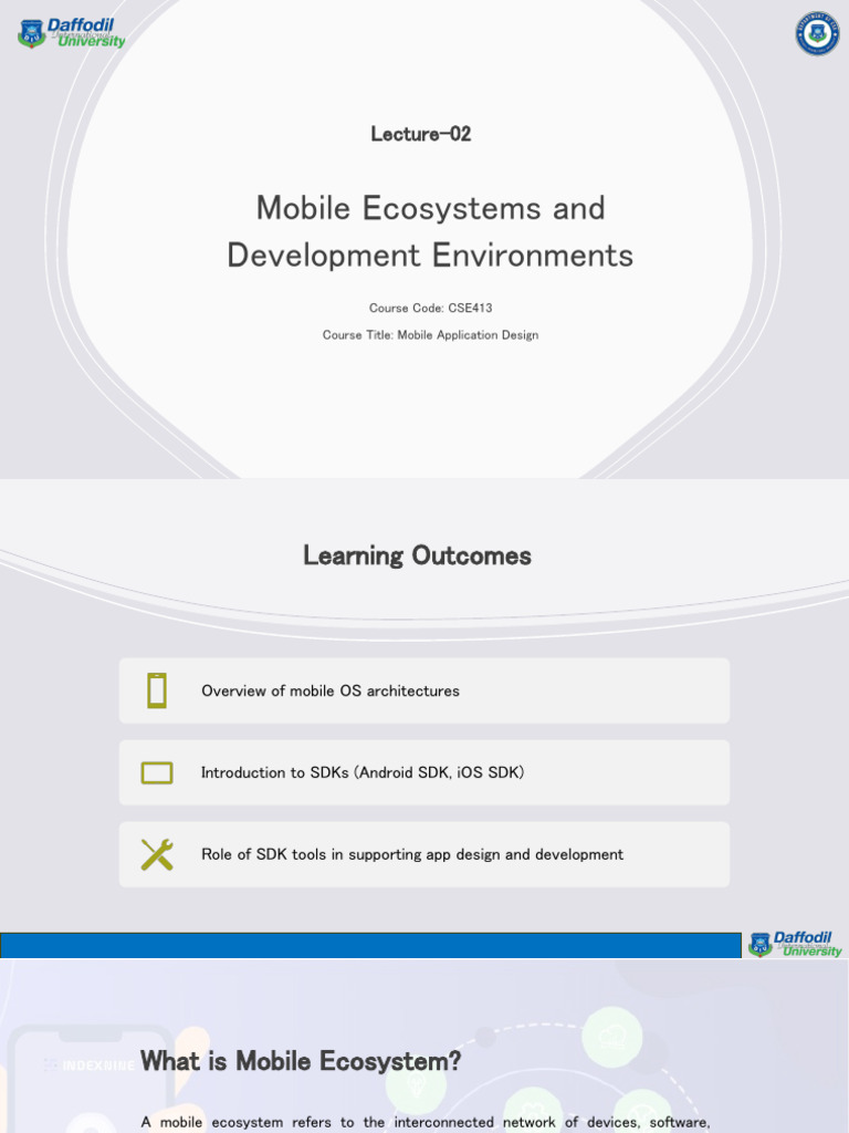 Lecture 02 Mobile Ecosystems and Development Environments | PDF | Android (Operating System ...