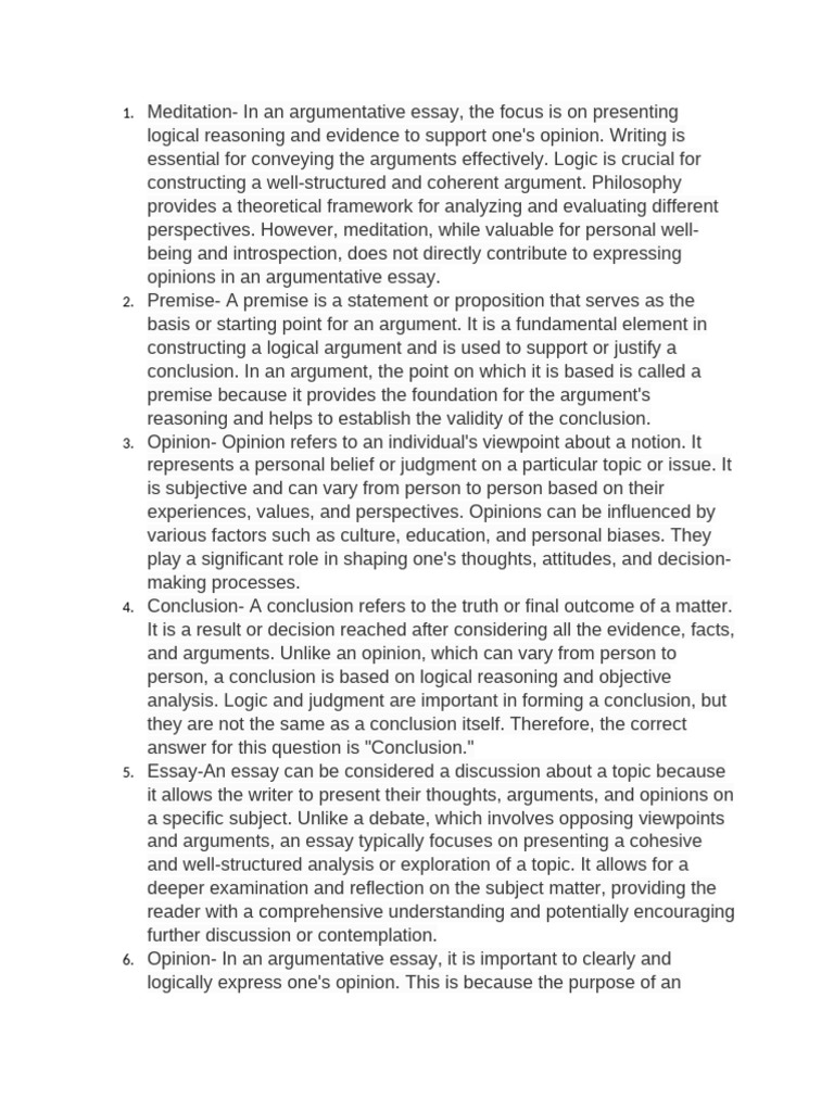 quiz | PDF | Argument | Logic