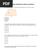 Lista de Exercícios de Área Do Trapézio Exercício 1 | PDF