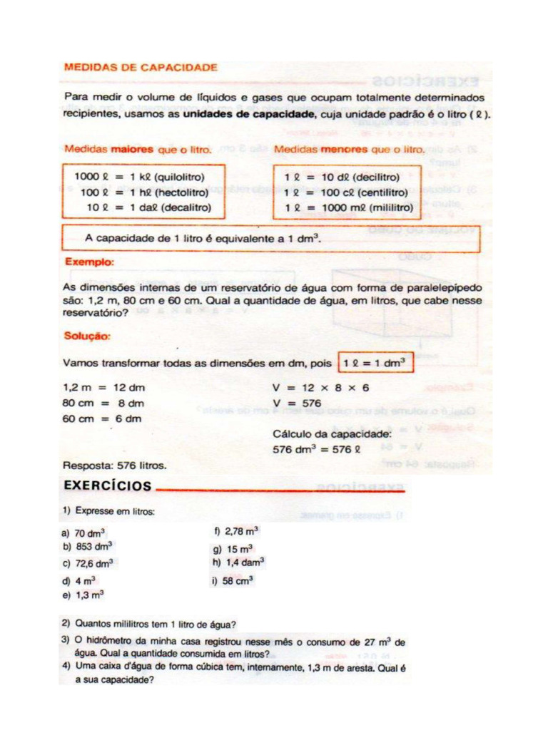 Medidas de Capacidade | PDF
