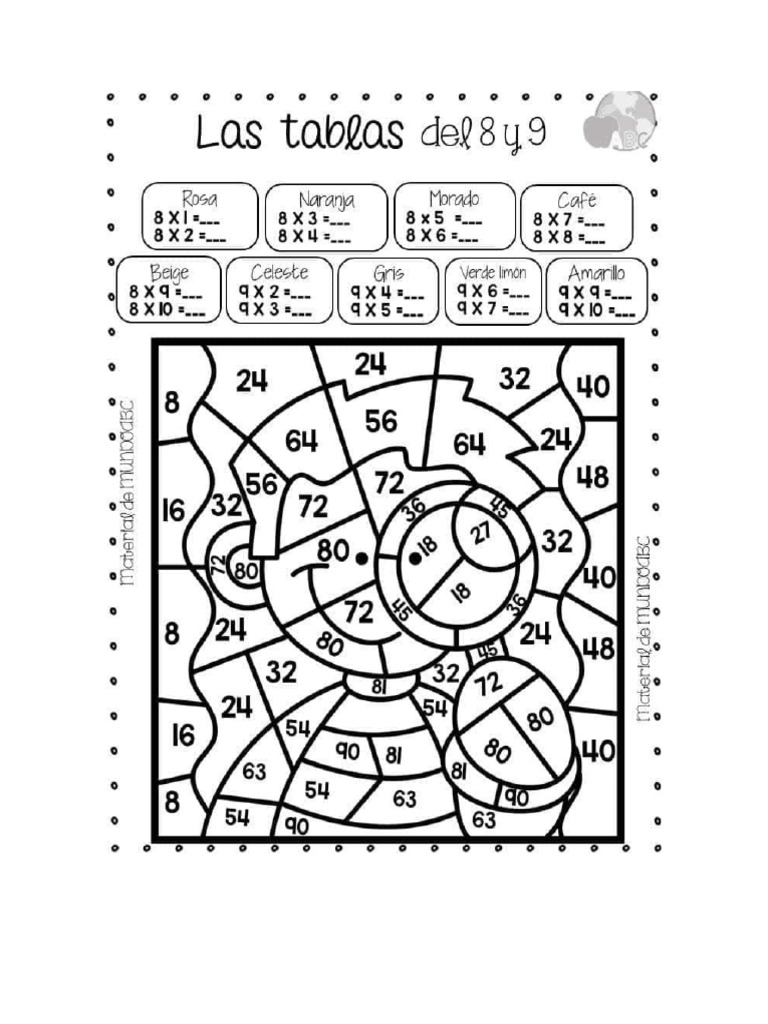 Tabla Del 8 y 9 | PDF