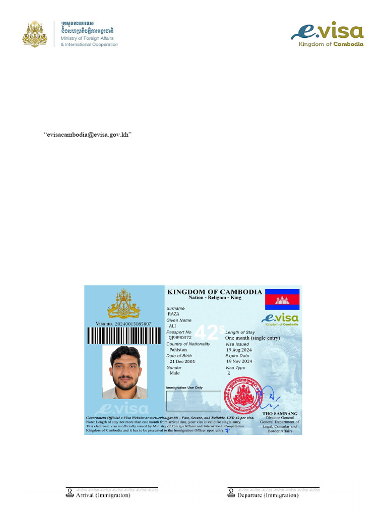 E-Visa Certificate QJ9890372 | PDF