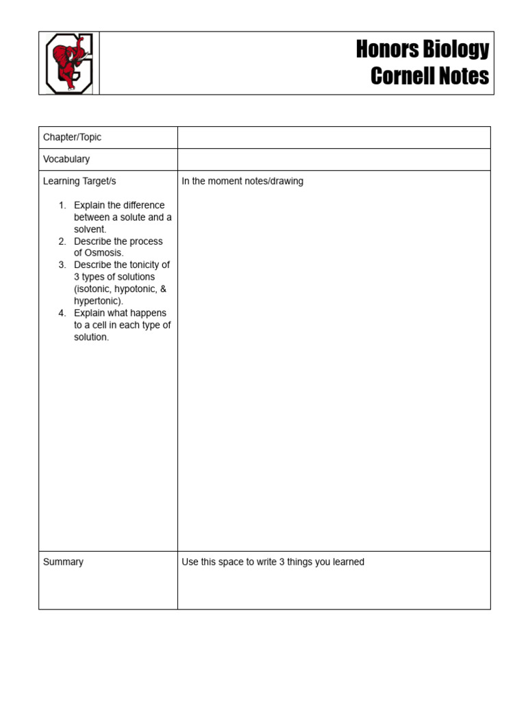 Biology: Solute, Solvent, and Osmosis | PDF