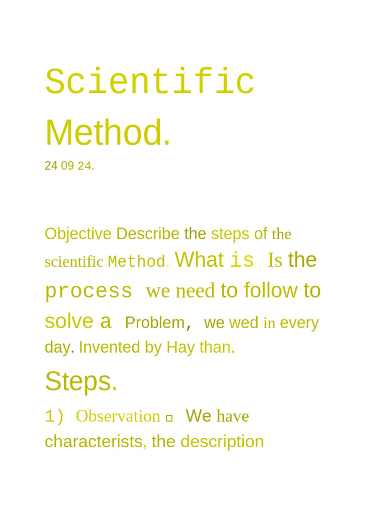 Steps of the Scientific Method Explained | PDF