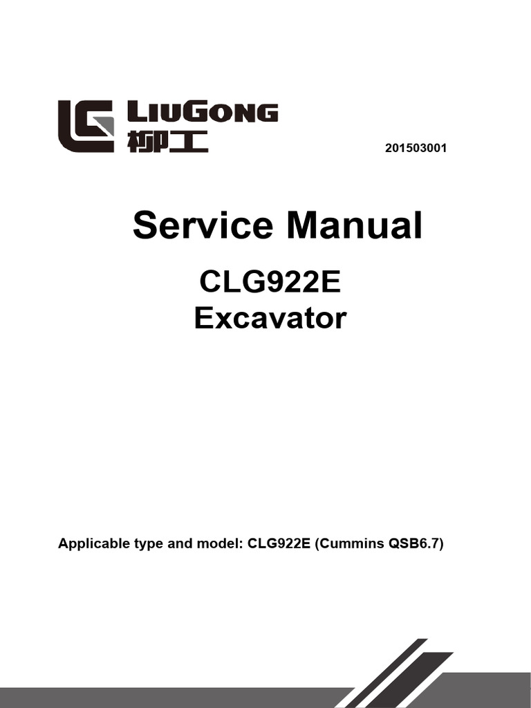 CLG922E Excavator Service Manual | PDF | Crane (Machine) | Safety