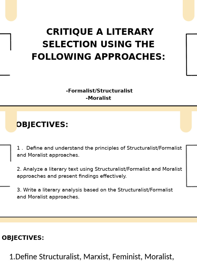 Formalist & Moralist Approach | PDF