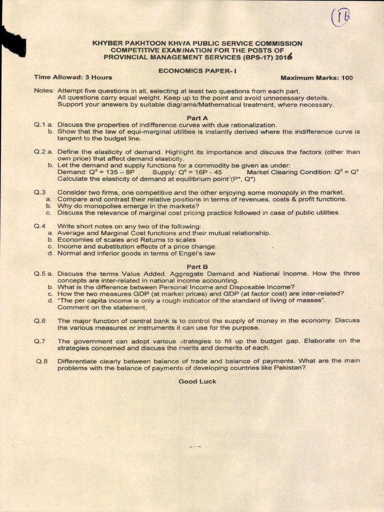 Economic Paper 1 | PDF