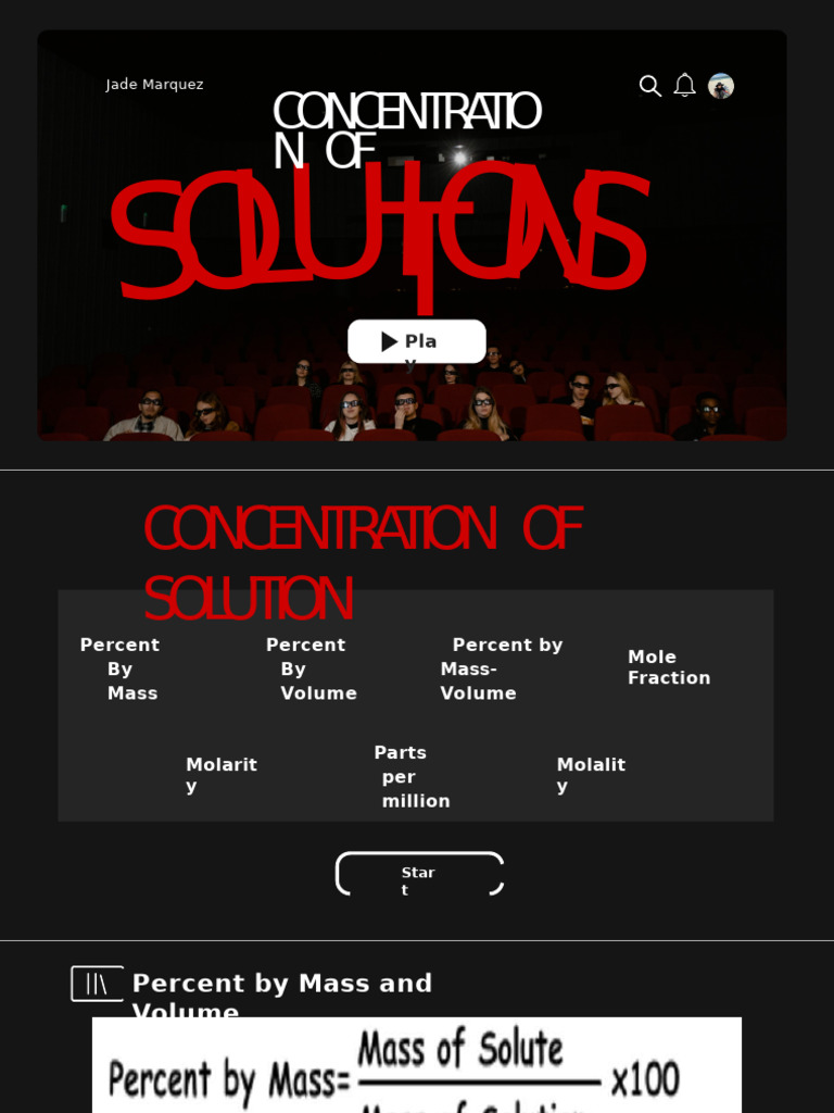 Solution Concentration Calculations Pdf