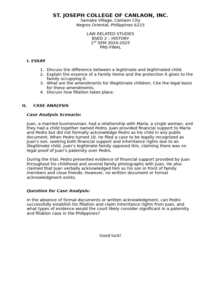 Pre Final Exam | PDF