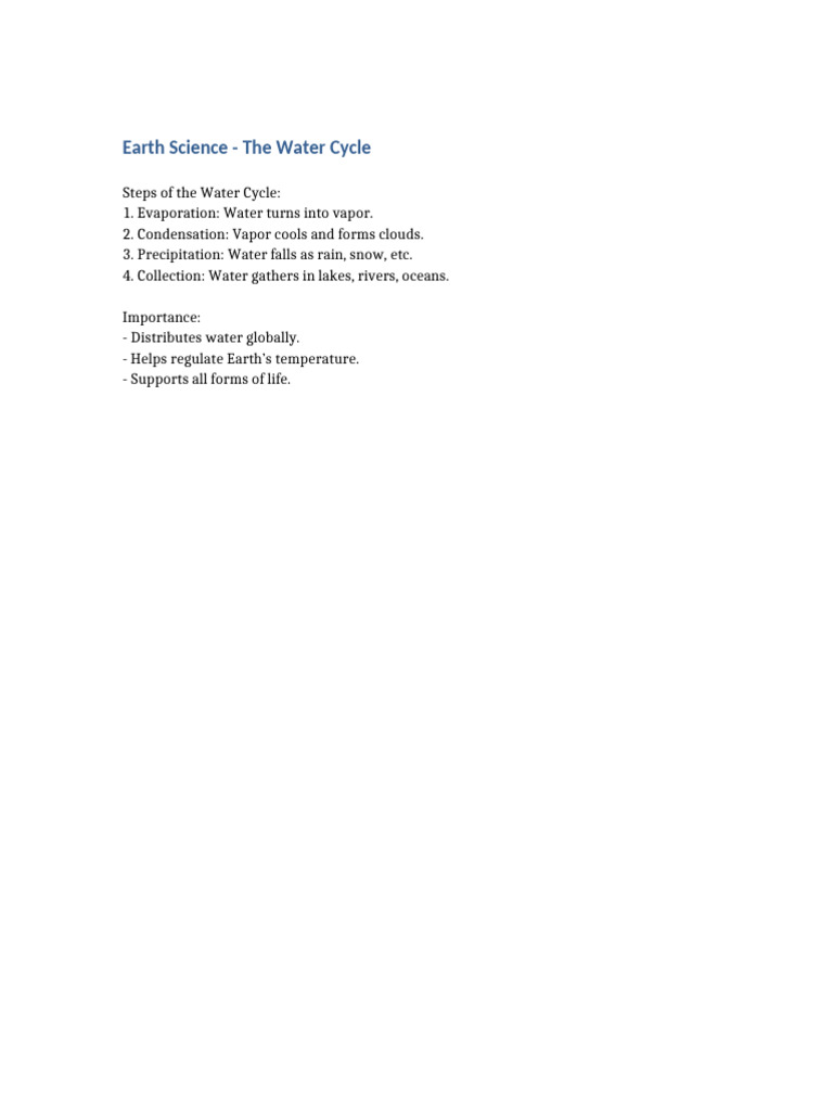 Understanding the Water Cycle Process | PDF