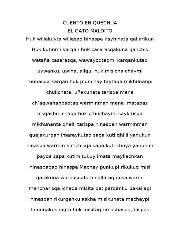 Cuento en Quechua | PDF