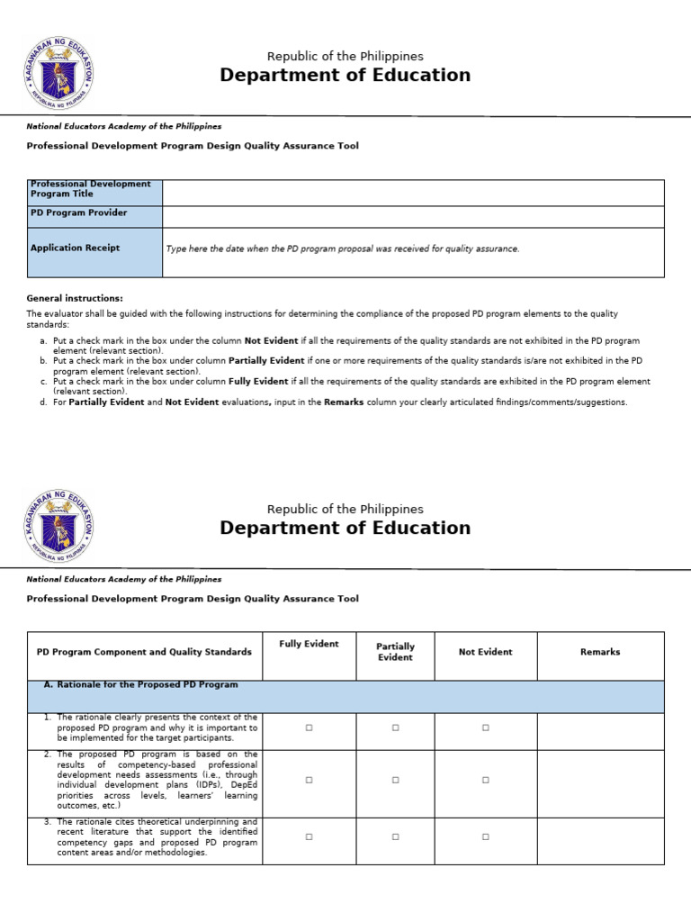 (TOOL) PD Program Design | PDF | Learning | Expert