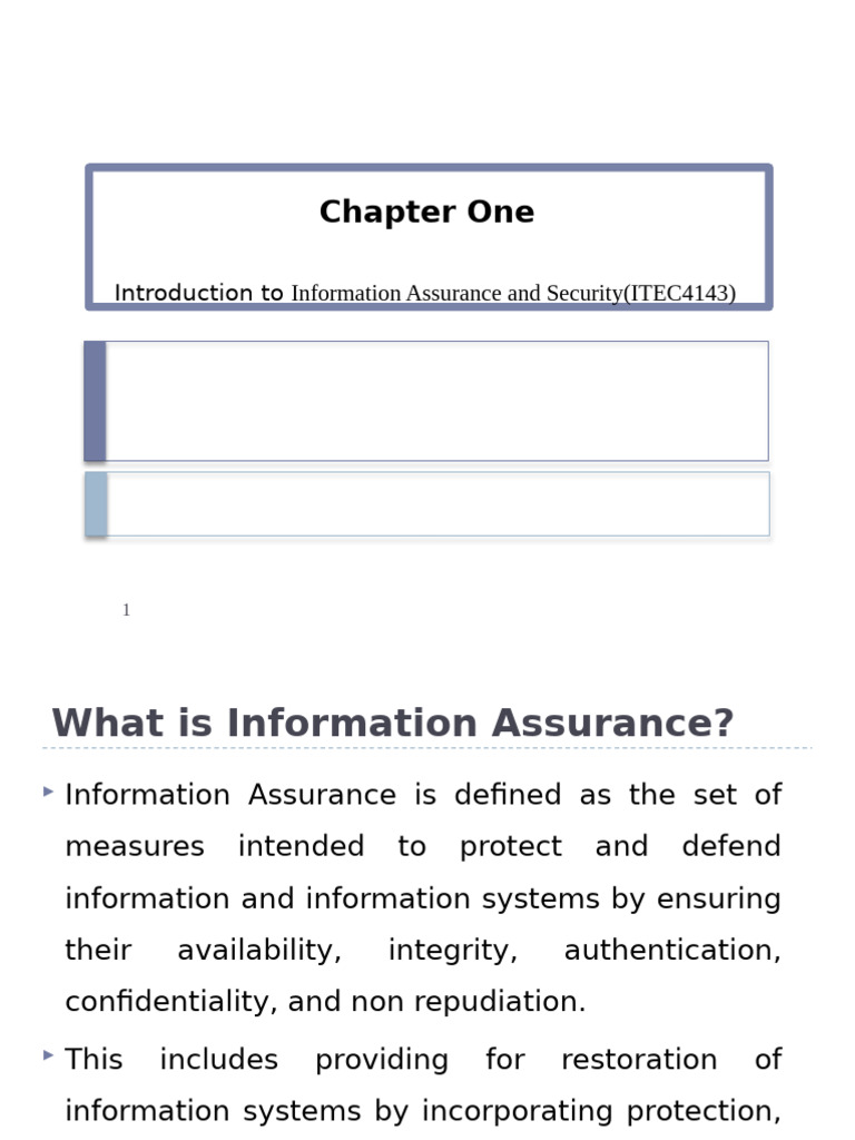 IAS Chapter 1 | PDF | Information Security | Security