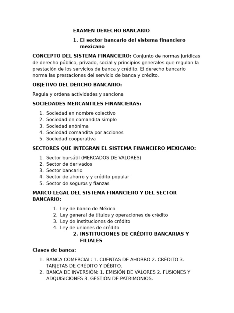 Derecho Bancario | PDF