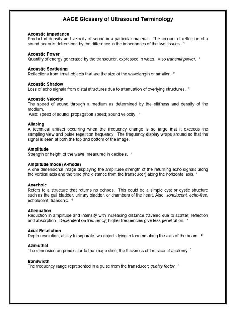 Glossary of Ultrasound Terminology | PDF | Medical Ultrasound ...