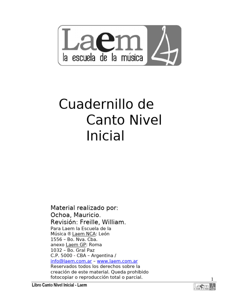Libro Canto Inicial . | PDF | Acorde (Música) | Escala (música)