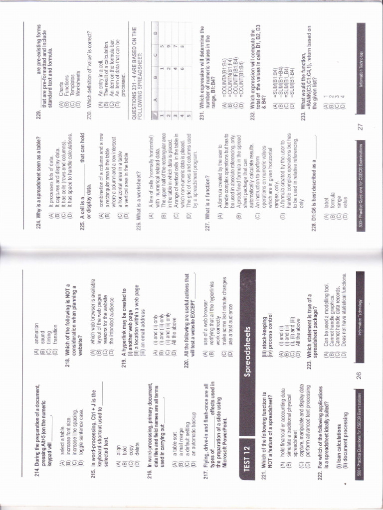 500+ Practice Questions for CSEC - Part 2 | PDF