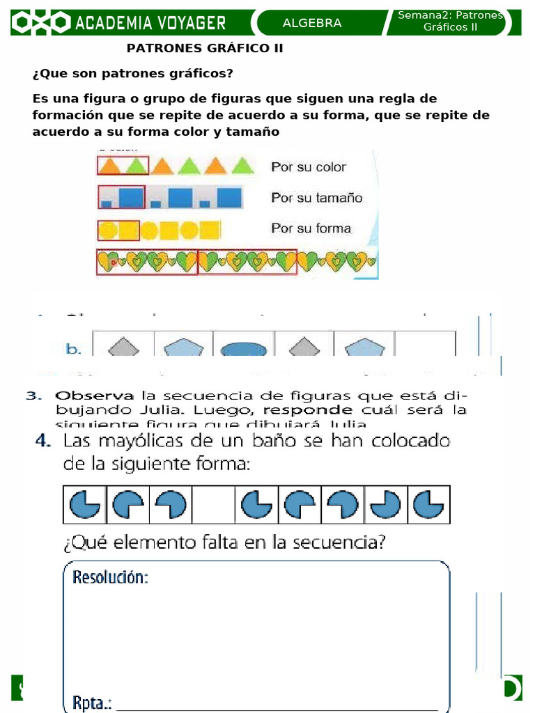 Patrones Gráficos en Álgebra II | PDF