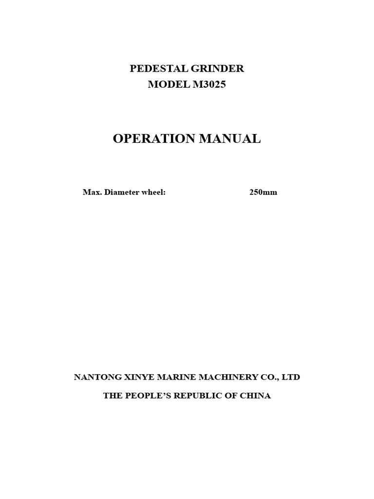 M3025英文说明书 | PDF | Grinding (Abrasive Cutting)