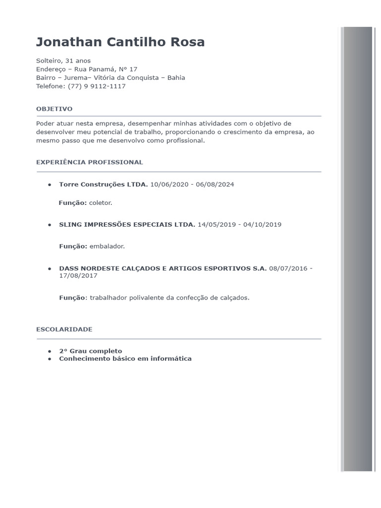 Curriculo Jonathan | PDF