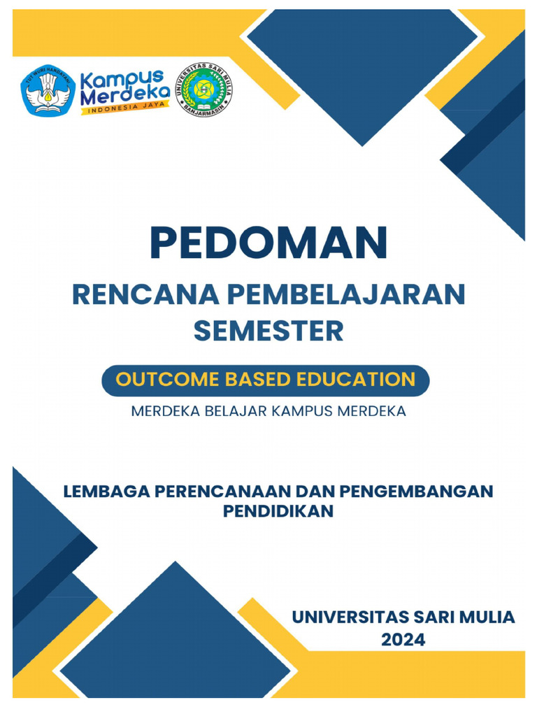 Pedoman Rencana Pembelajaran Semester RPS OBE Tahun 2024 | PDF