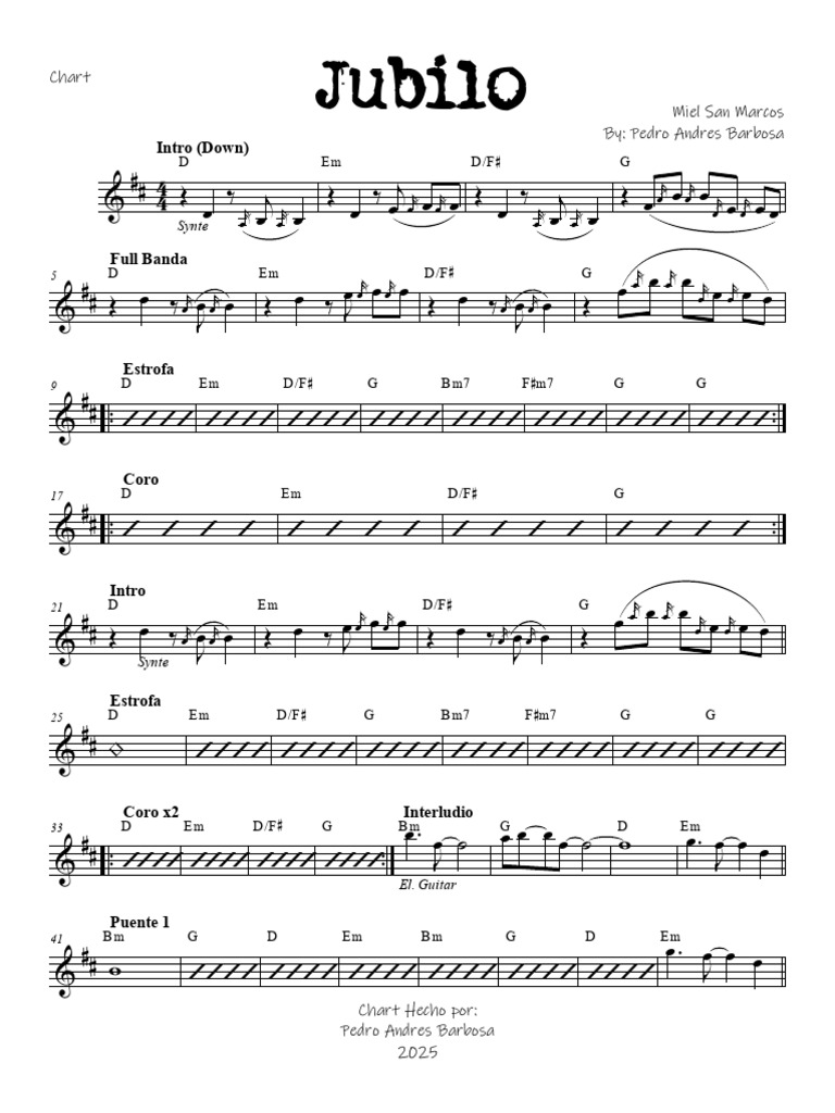 Júbilo - Chart Miel San Marcos | PDF