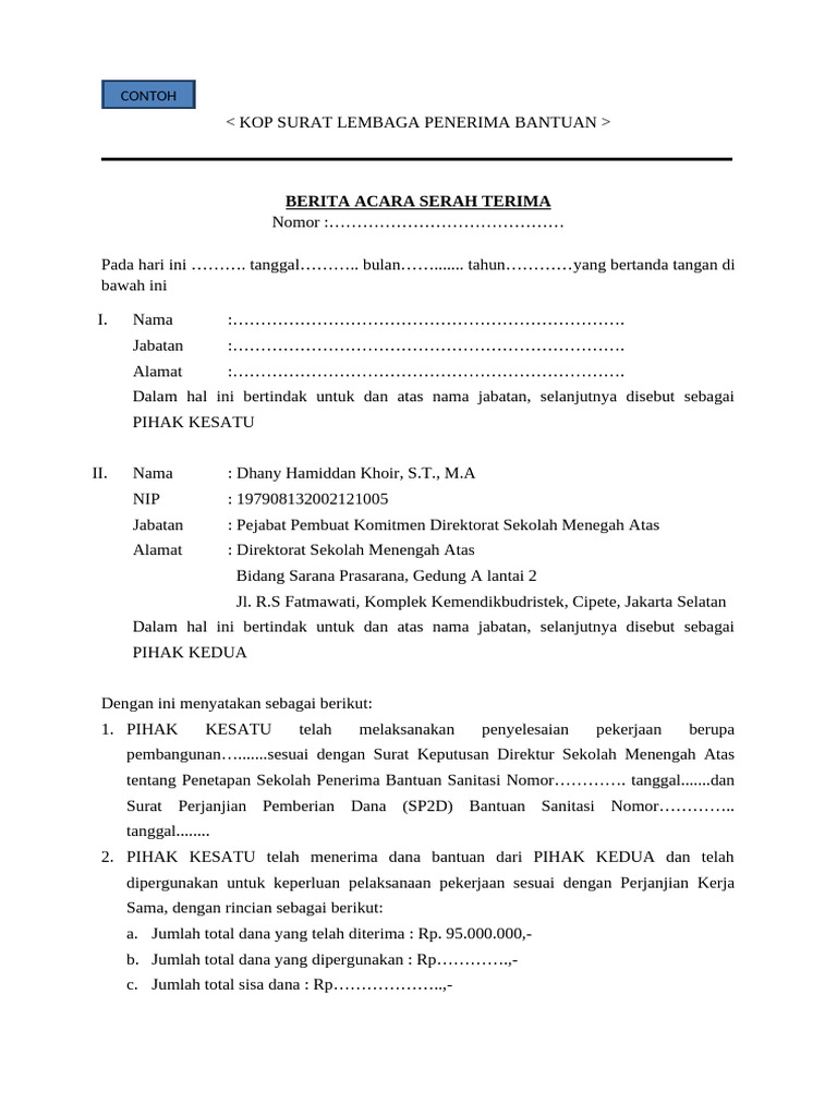 Contoh Format BAST Baru | PDF