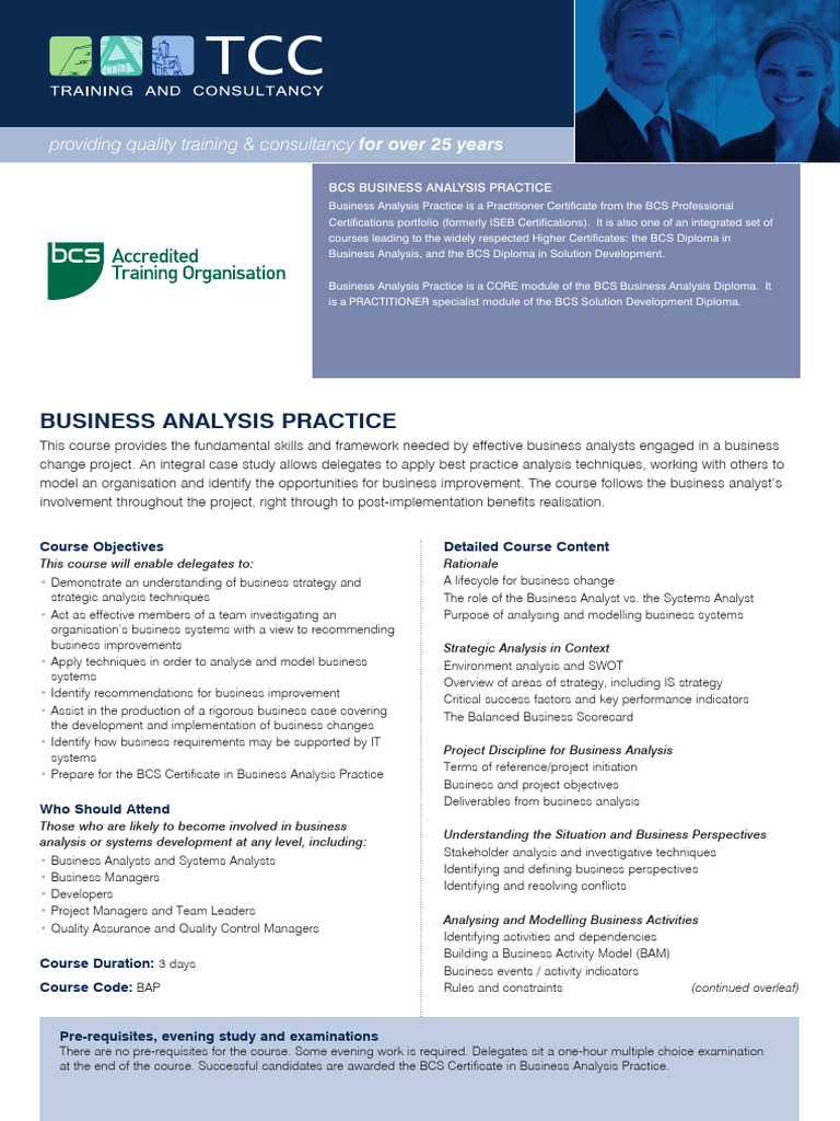 TCC Business Analysis Practice | PDF | Business Analysis | Business