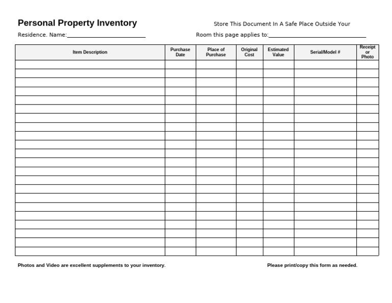 Home Inventory Record Guide | PDF