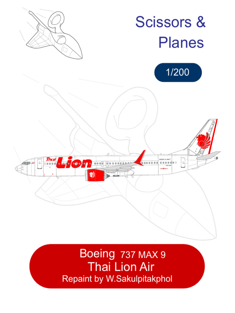 Thai Lion Air Boeing 737 MAX 9 Papercraft | PDF