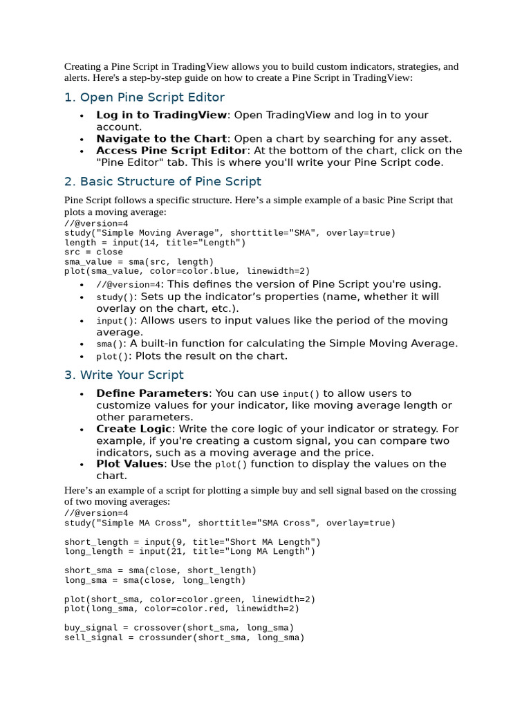 How To Create Pine Script in Tradingview | PDF | Moving Average ...