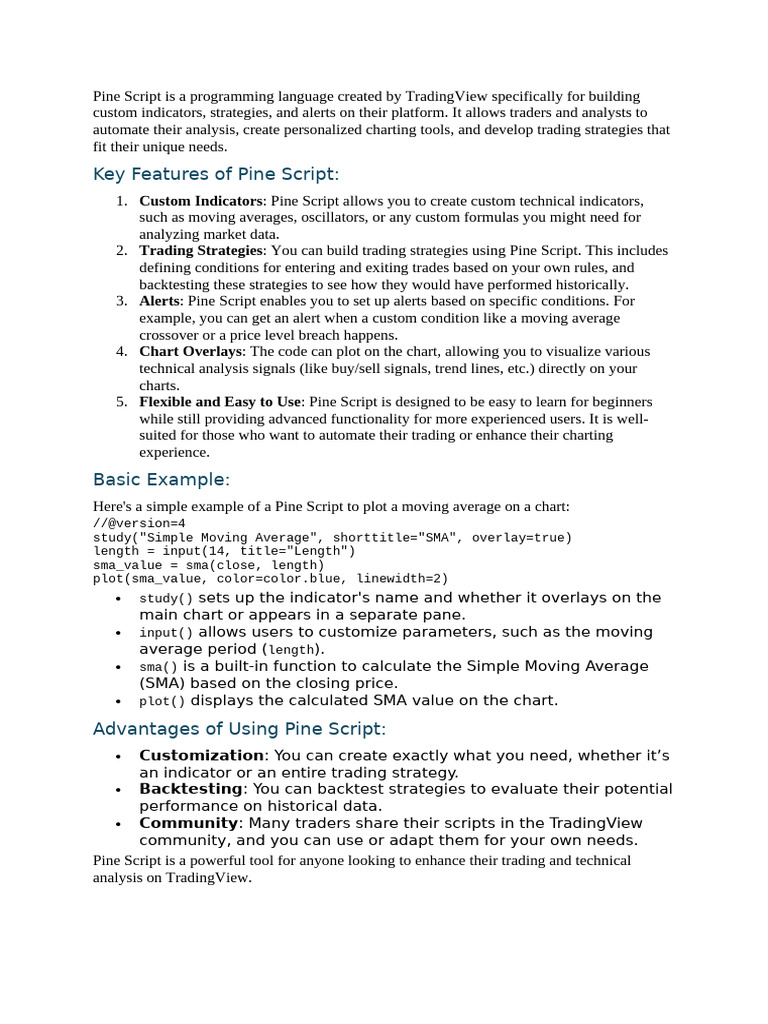 Pine Script: Custom Trading Tools Guide | PDF | Moving Average ...