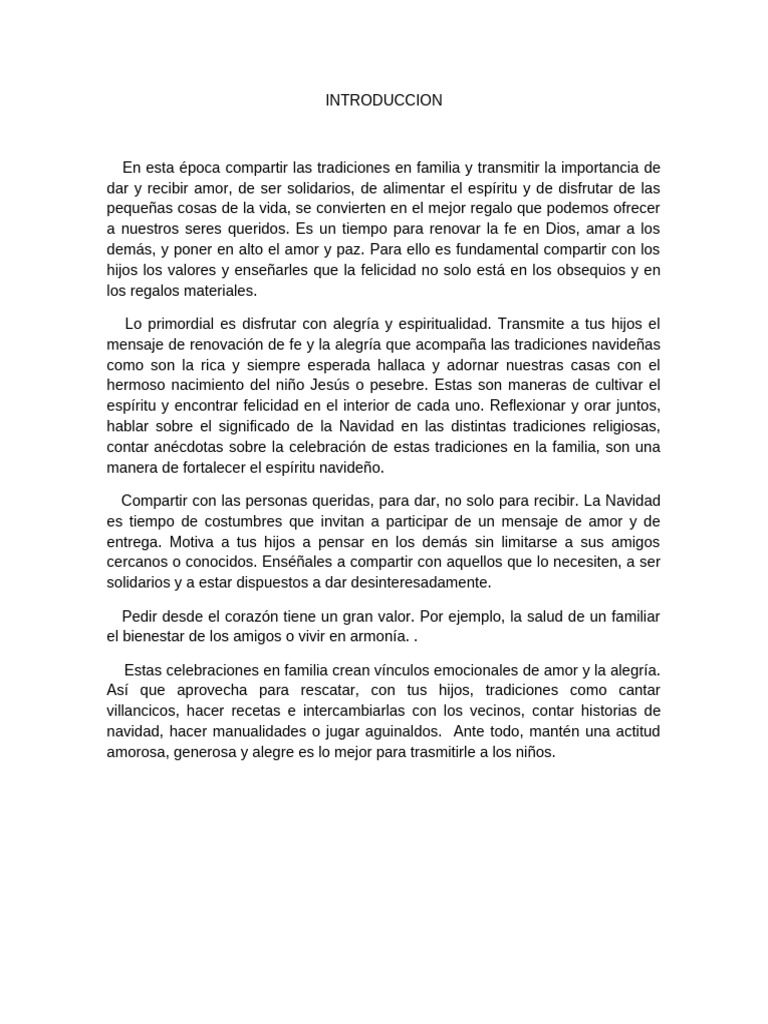 INTRODUCCION - Docx Hallaca y Pesebre | PDF