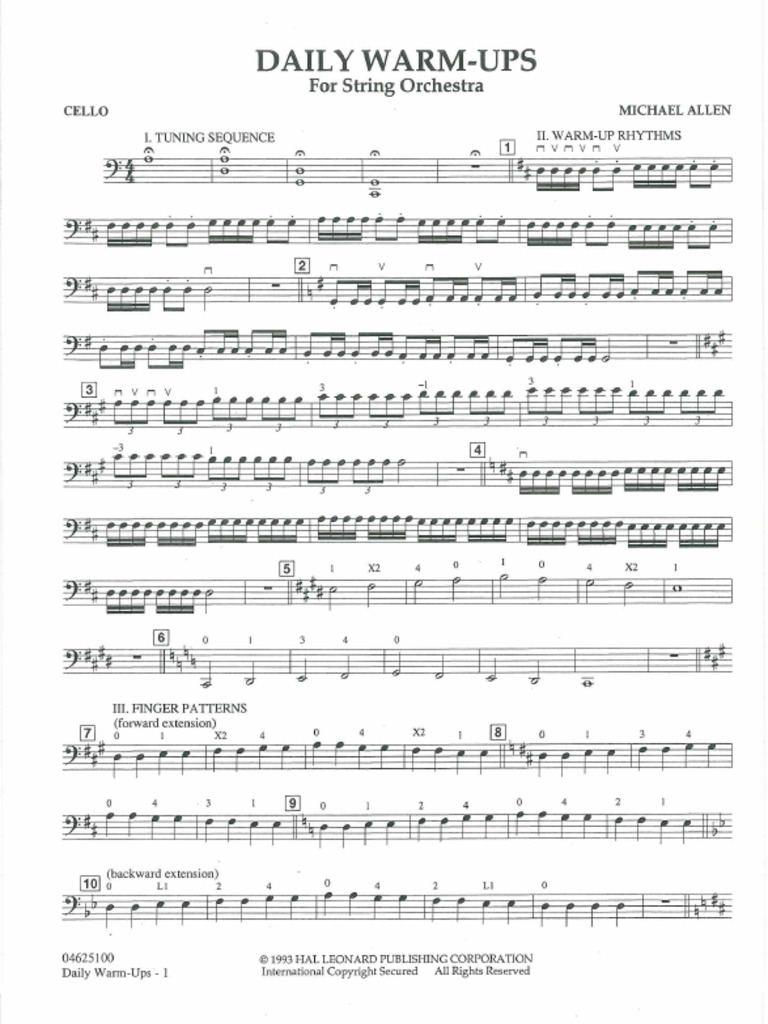 Daily Warm Ups - Cello | PDF