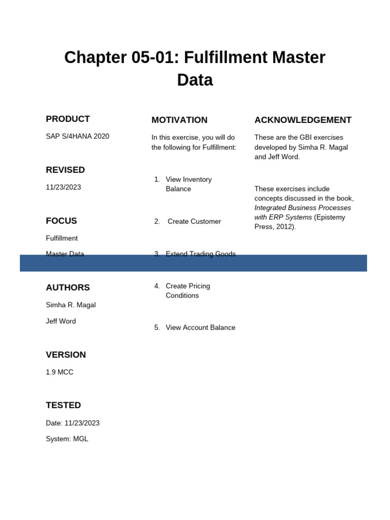Ch.05-01 Fulfillment Master Data - S4HANA Rev 2 | PDF | Taxes | Prices