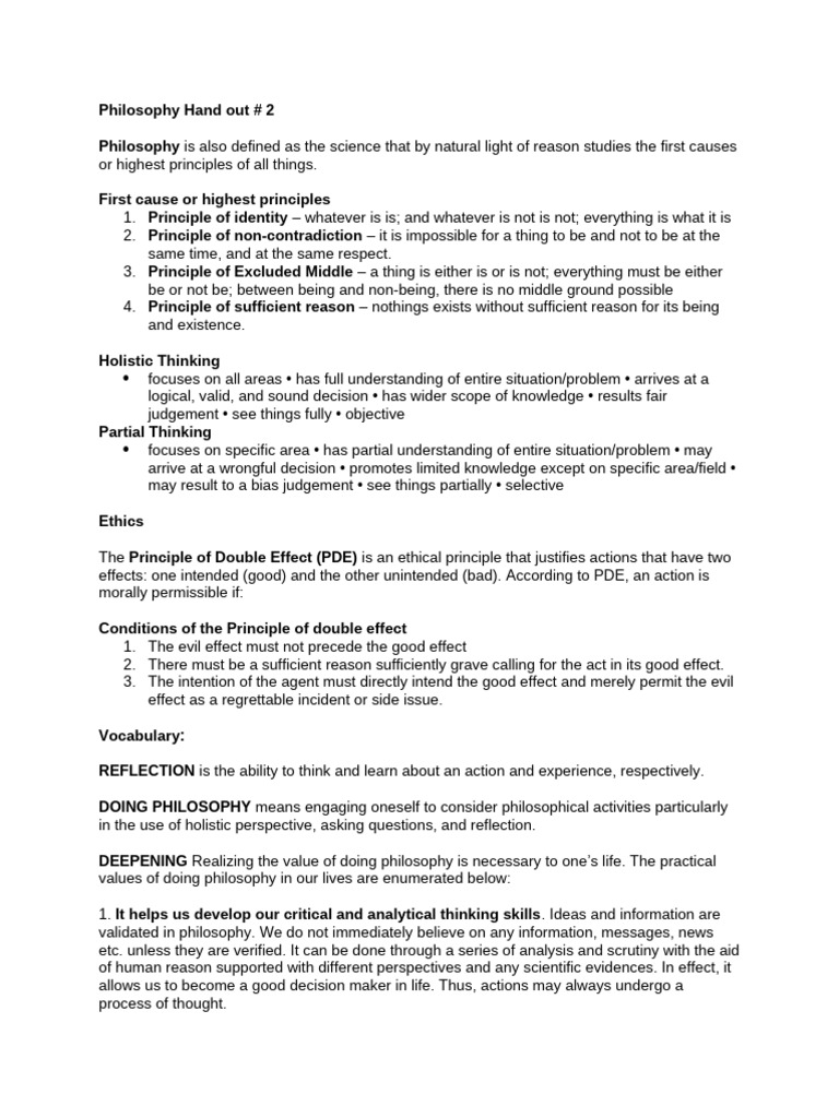 LNHS Philosophy Hand Out 2 Revised | PDF | Argument | Fallacy