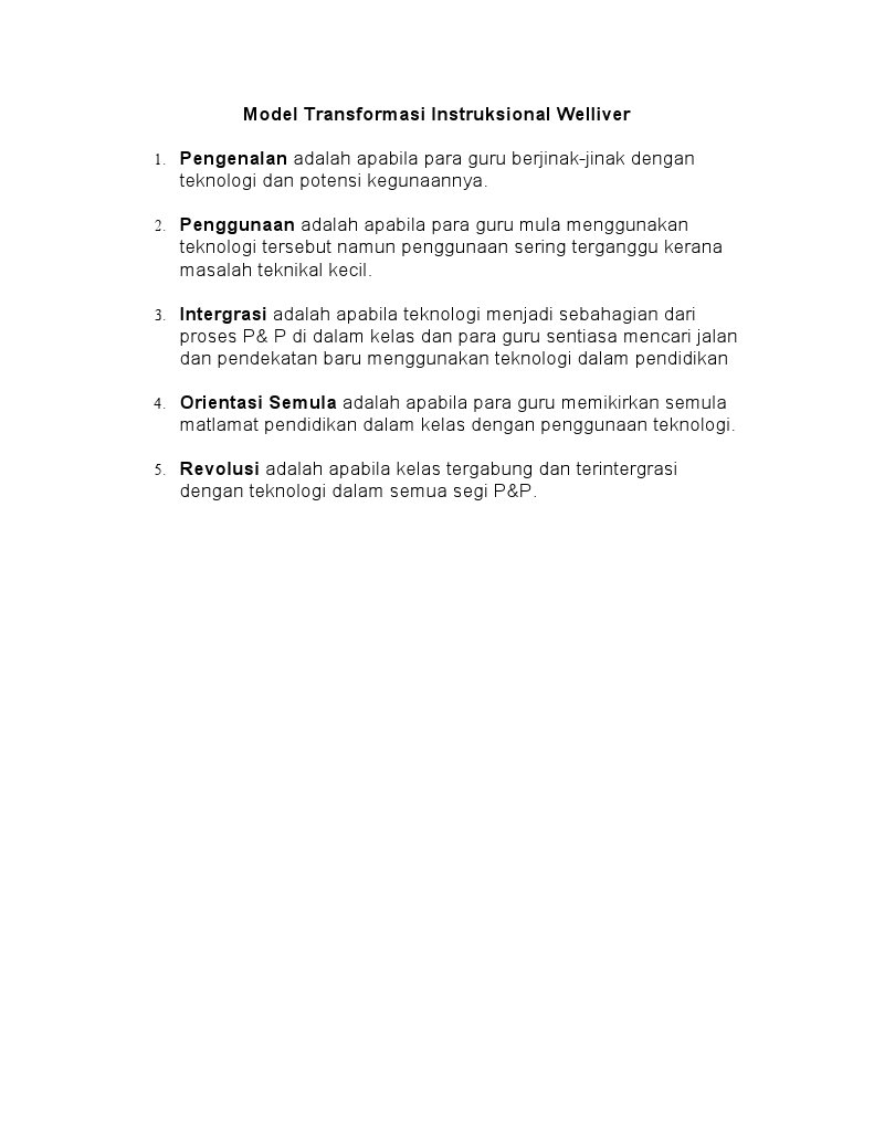 Model Transformasi Instruksional Welliver | PDF