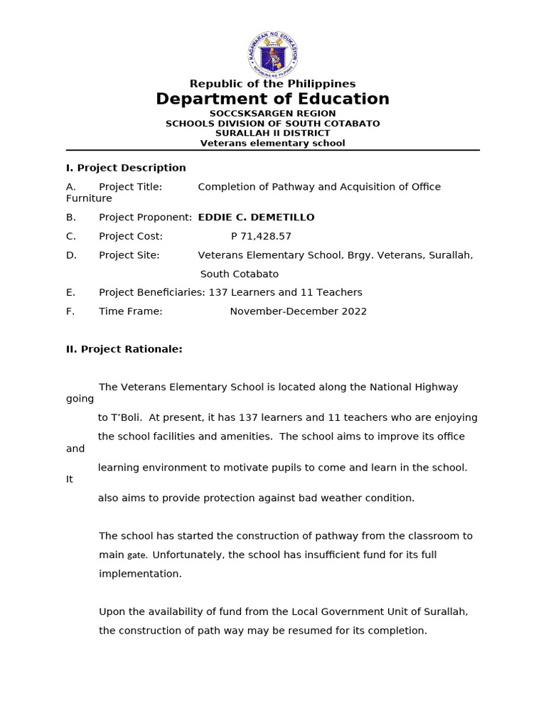 Veterans School Pathway Project Plan | PDF | Learning