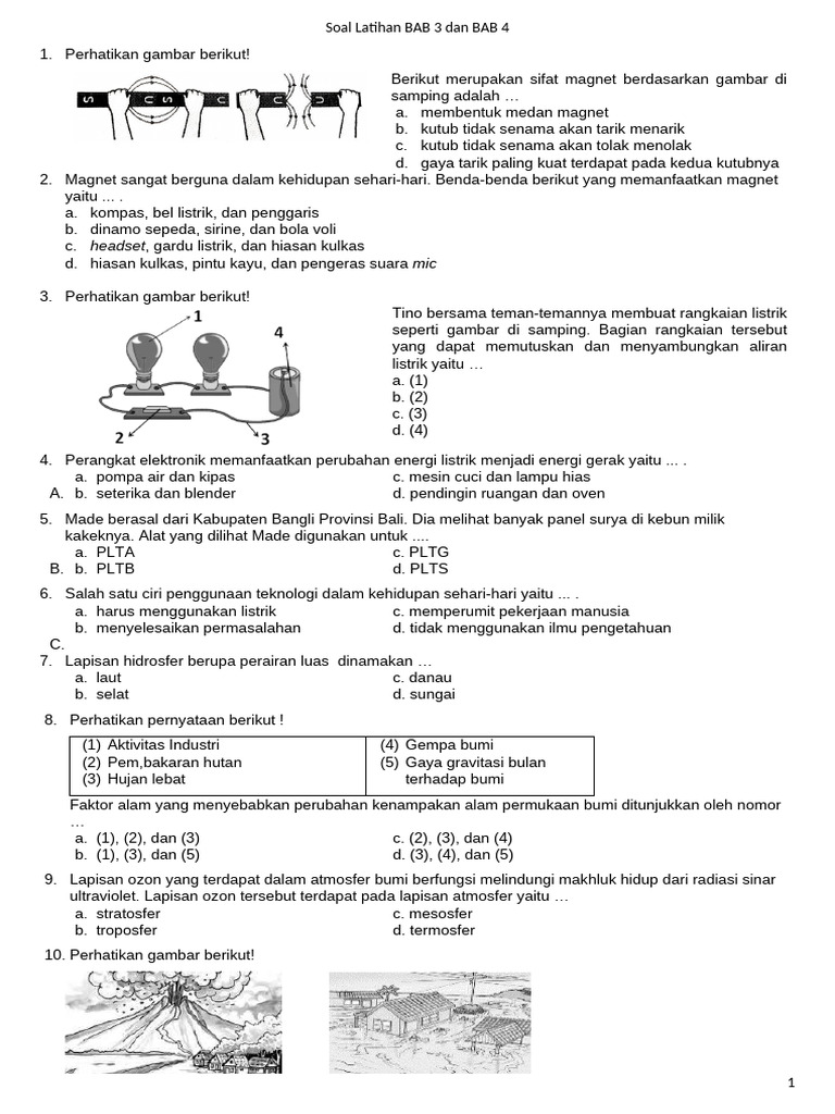 Soal Latihan Sifat Magnet dan Energi | PDF