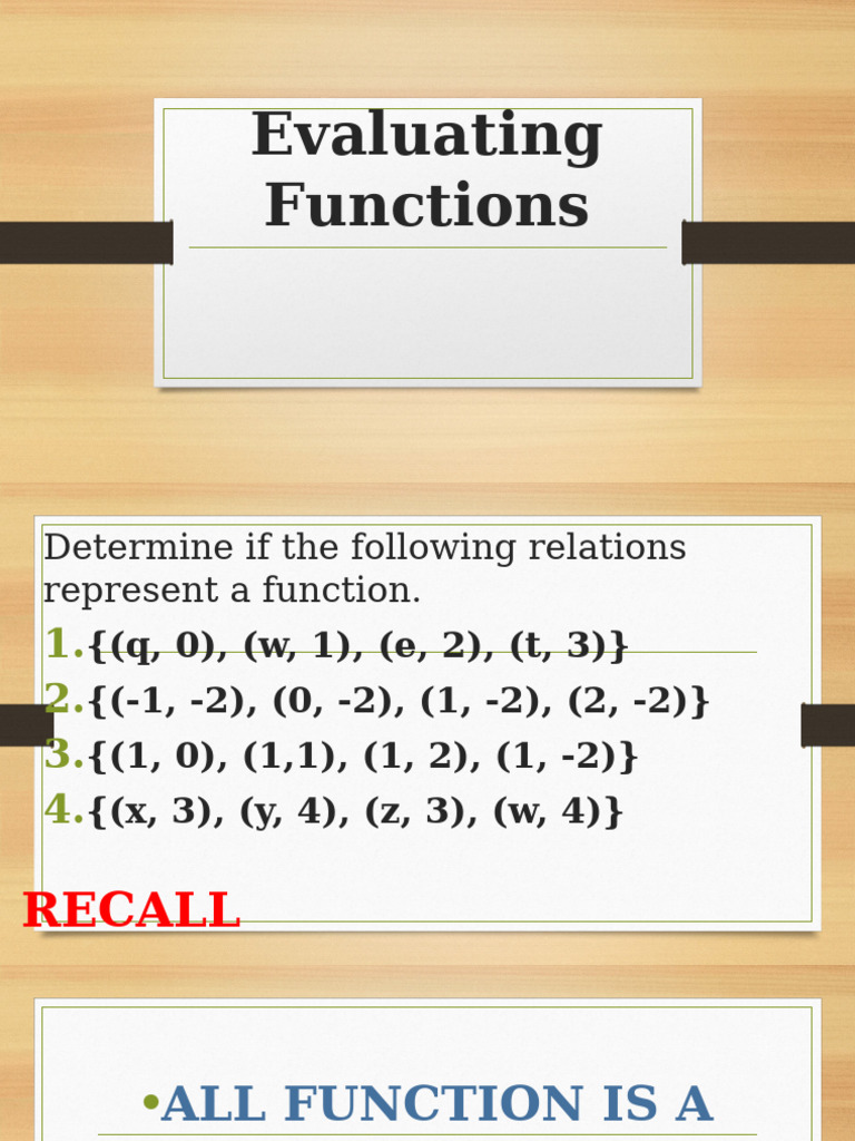 Evaluating Functions | PDF