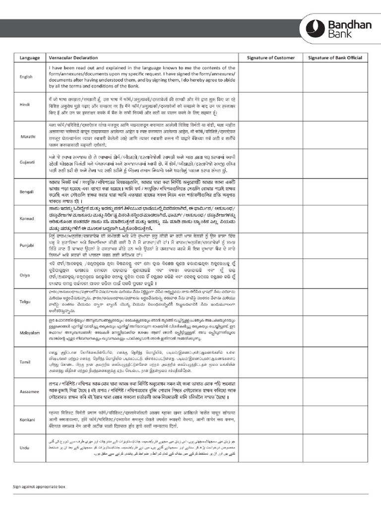 Vernacular Declaration | PDF