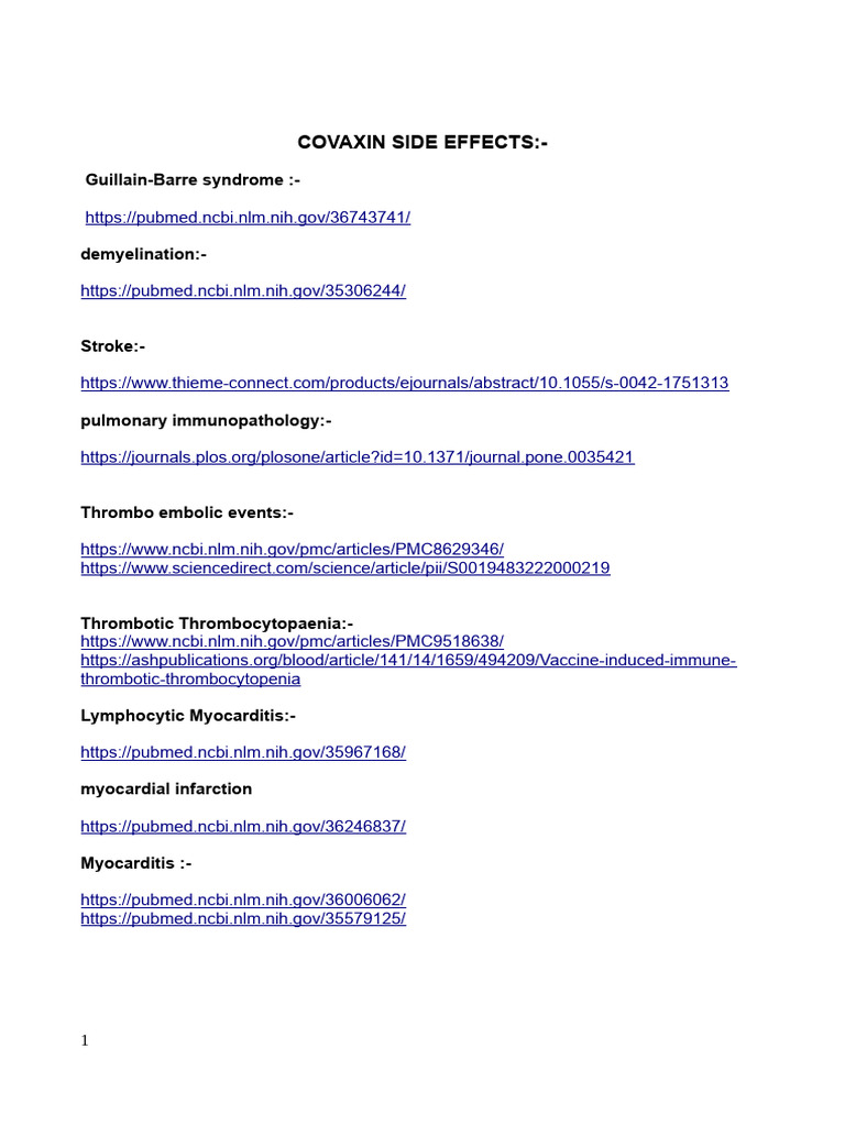 Covaxin Side Effects | PDF