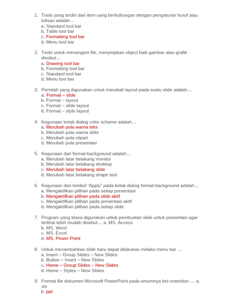 SOAL LATIHAN TIK KELAS 10 GENAP | PDF